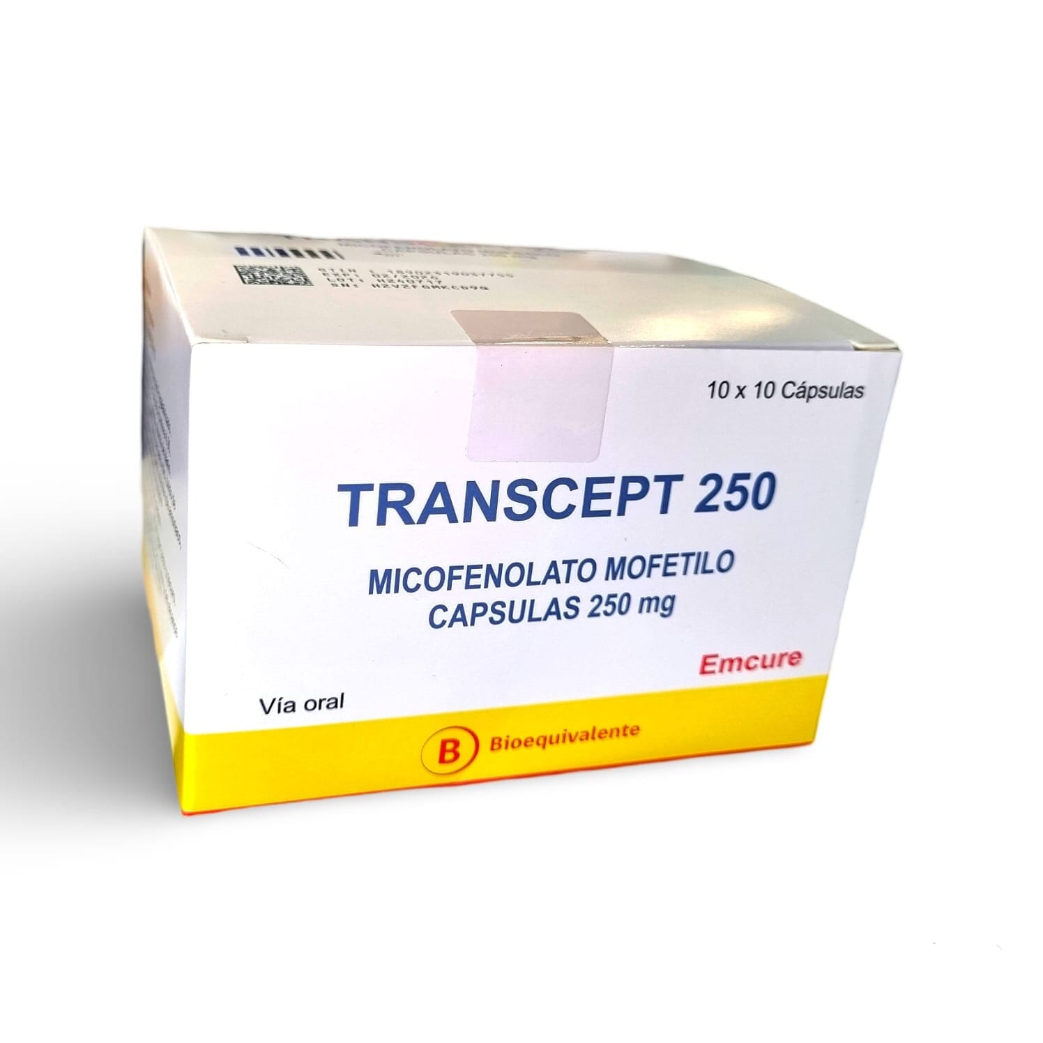 Transcept 250 mg x 100 Cápsulas "Ley Cenabast" – Farmex