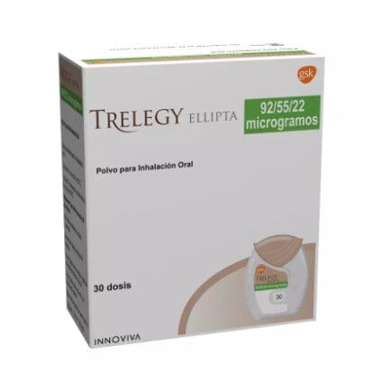Trelegy ellipta 92/55/22 mcg polvo para inhalación oral x 30 dosis "Le