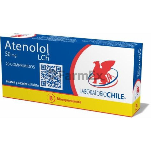 Atenolol 50 mg x 20 comprimidos (LAB. CHILE)